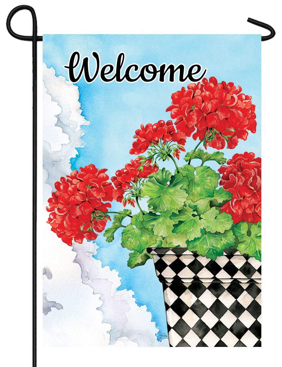 Potted Geraniums Garden Flag - I AmEricas Flags
