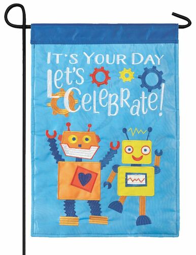 Robots Double Applique Garden Flag - I AmEricas Flags