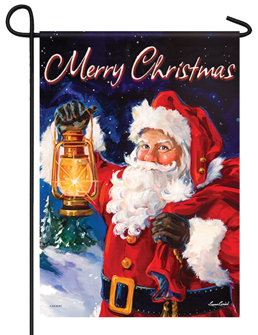 Santa with Lantern Garden Flag - I AmEricas Flags