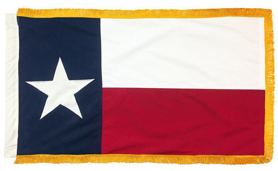 Sewn Cotton 3×5 Texas Flag with Gold Fringe - I AmEricas Flags
