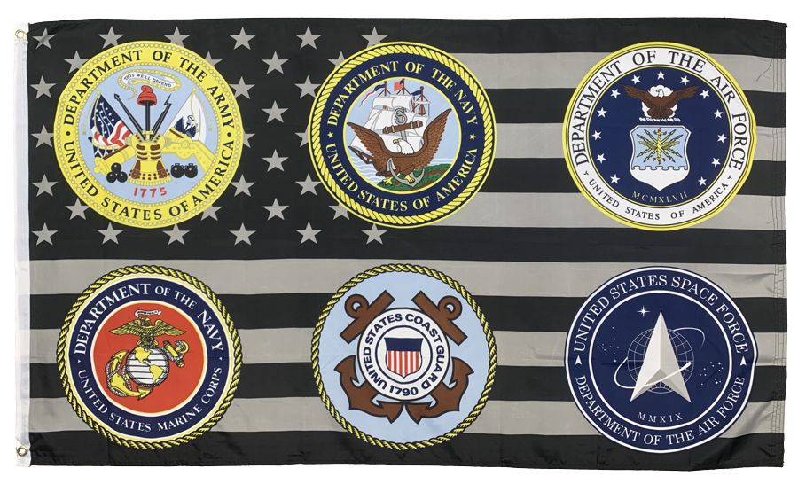 Six Military Branches Memorial 3×5 Flag - I AmEricas Flags