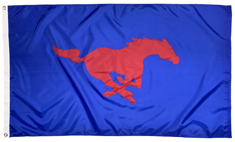 SMU Mustang Logo 3×5 Applique Flag - I AmEricas Flags