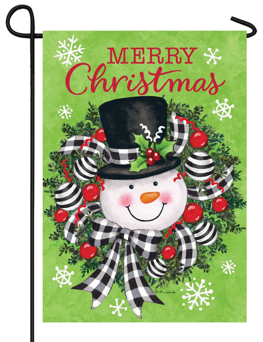 Snowman Wreath Garden Flag - I AmEricas Flags