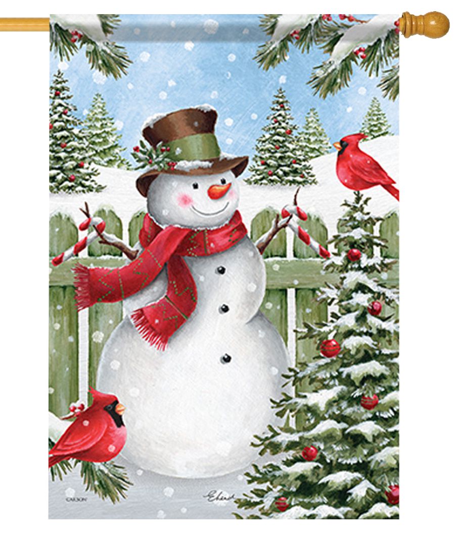 Snowy Friends House Flag - I AmEricas Flags