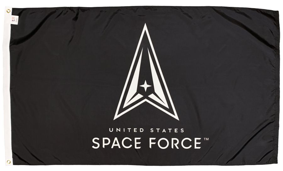 Space Force Black Logo 3×5 Nylon Flag – Made in the USA - I AmEricas Flags