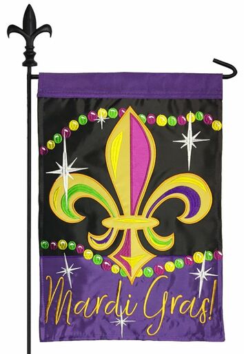 Sparkling Mardi Gras Double Applique Garden Flag - I AmEricas Flags