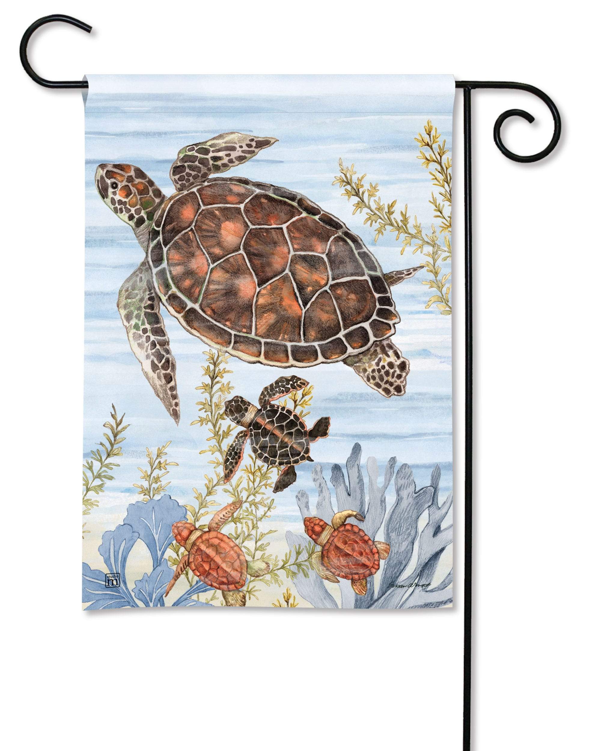 Swimming Sea Turtles Garden Flag - I AmEricas Flags