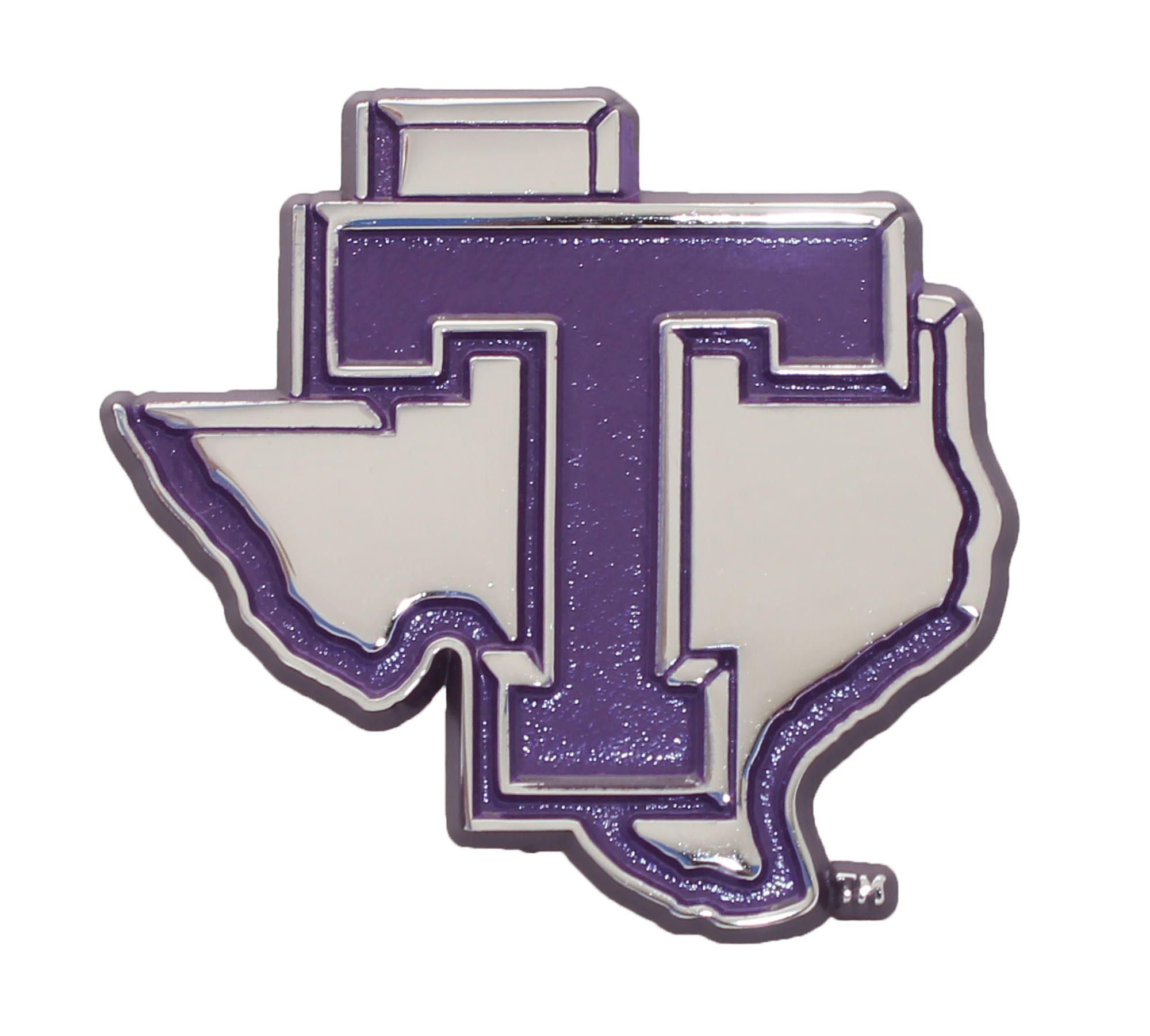 Tarleton State University State Shaped Chrome and Purple Car Emblem - I ...