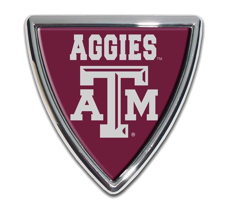 Texas A&M University Shield Chrome with Color Car Emblem - I AmEricas Flags