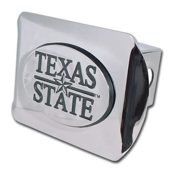 Texas State University Shiny Chrome Hitch Cover - I AmEricas Flags