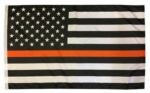 Thin Orange Line Black and White American Flag 3×5 - I AmEricas Flags
