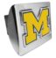 University of Michigan Yellow “M” Shiny Chrome Hitch Cover - I AmEricas ...