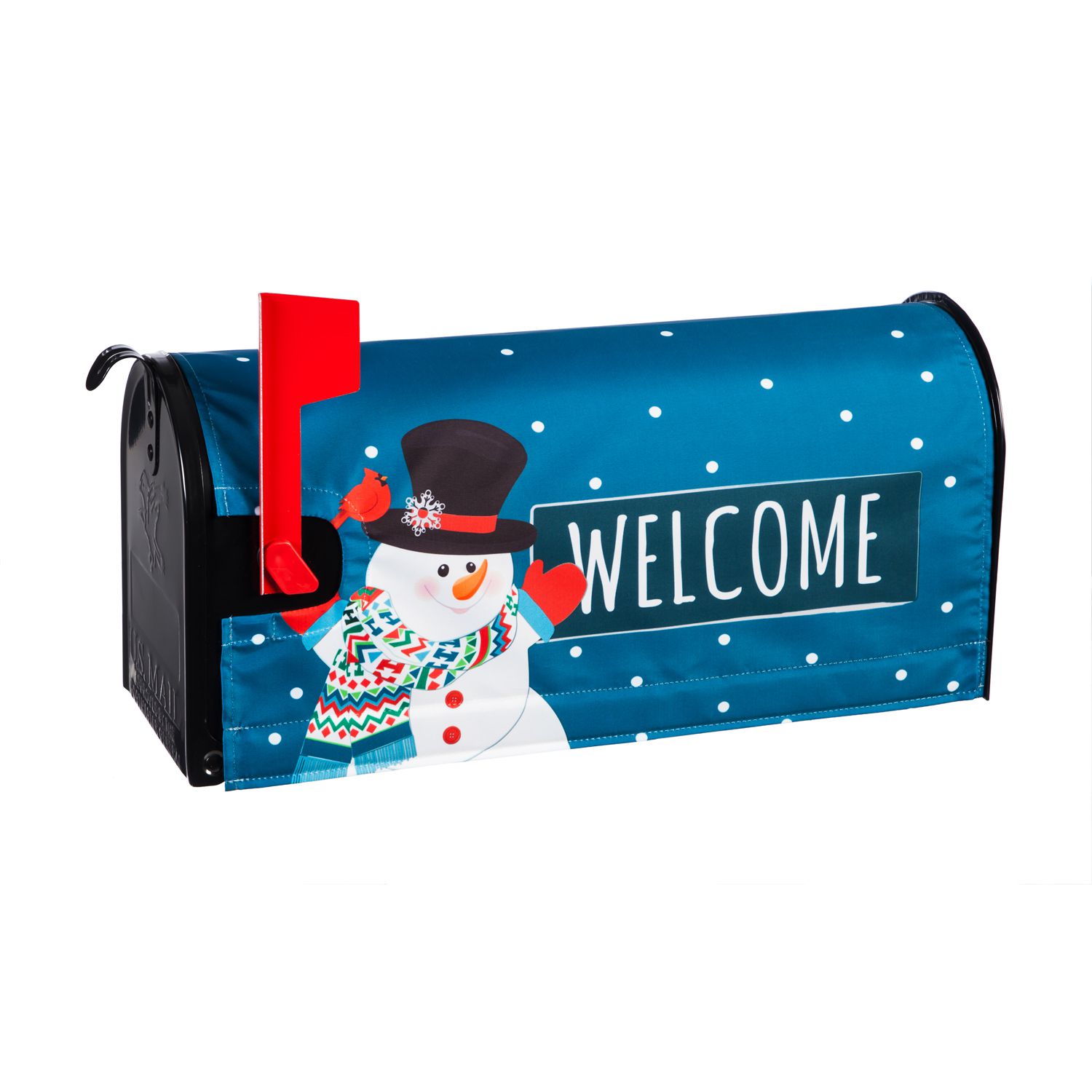 Welcome Snowman Nylon Mailbox Cover - I AmEricas Flags