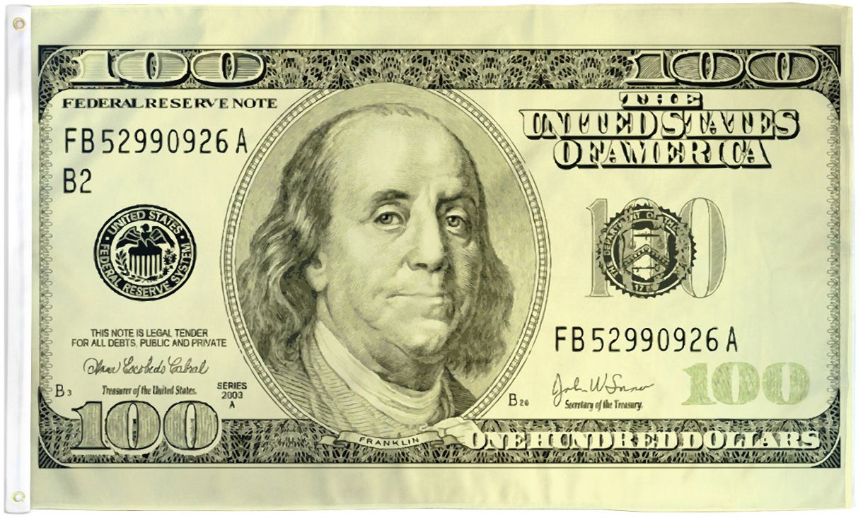 Hundred Dollar Bill 3×5 Flag - I AmEricas Flags