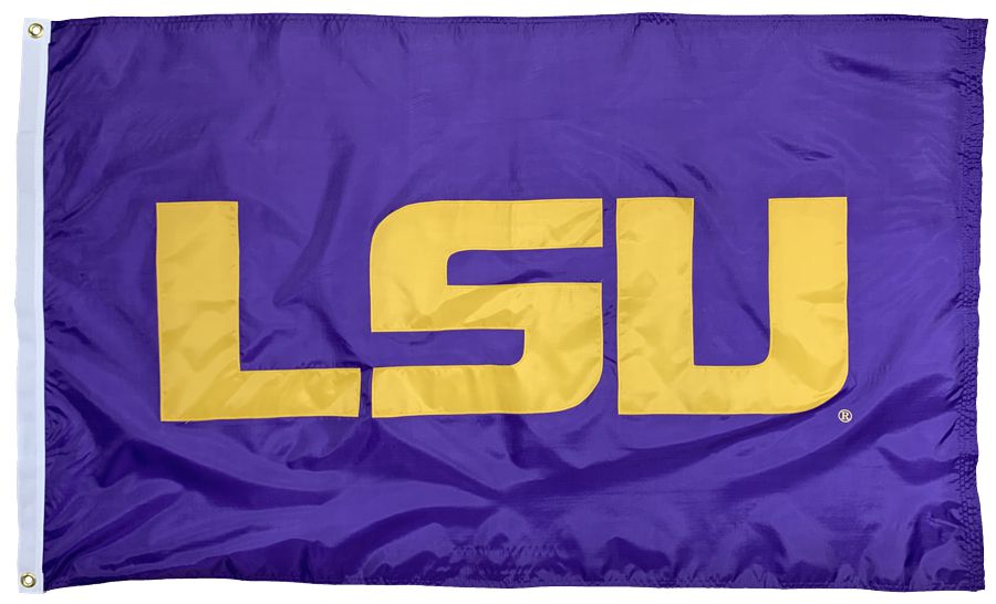 LSU Block Letters Purple 3×5 Applique Flag - I AmEricas Flags