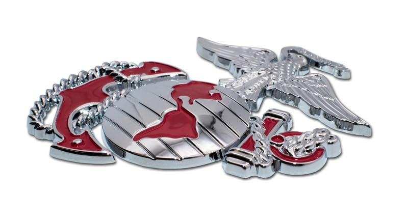 Marines Insignia Premium Chrome Car Emblem with Red Accent - I AmEricas ...