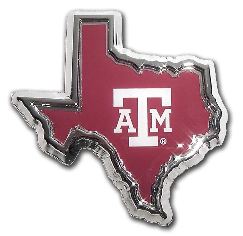 Texas A&M University State Shape Color Car Emblem - I AmEricas Flags