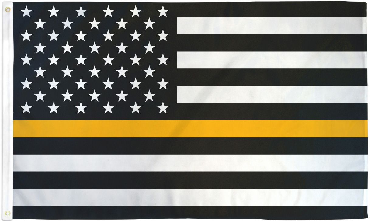 Thin Orange Line Black and White American Flag 3×5 - I AmEricas Flags