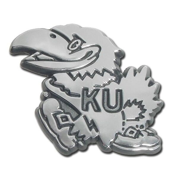 University of Kansas Jayhawk Chrome Car Emblem - I AmEricas Flags