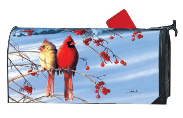 Cardinals in Snow Mailbox Cover - I AmEricas Flags