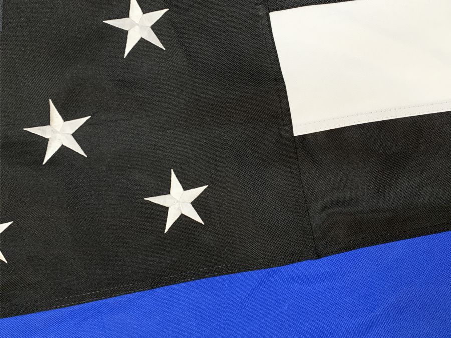 Police Thin Blue Line Black and White American Flag 5′ x 9.5′ 2-Ply ...