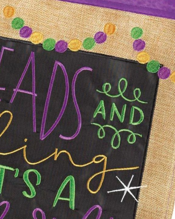 Burlap Beads and Bling Double Applique House Flag - I AmEricas Flags