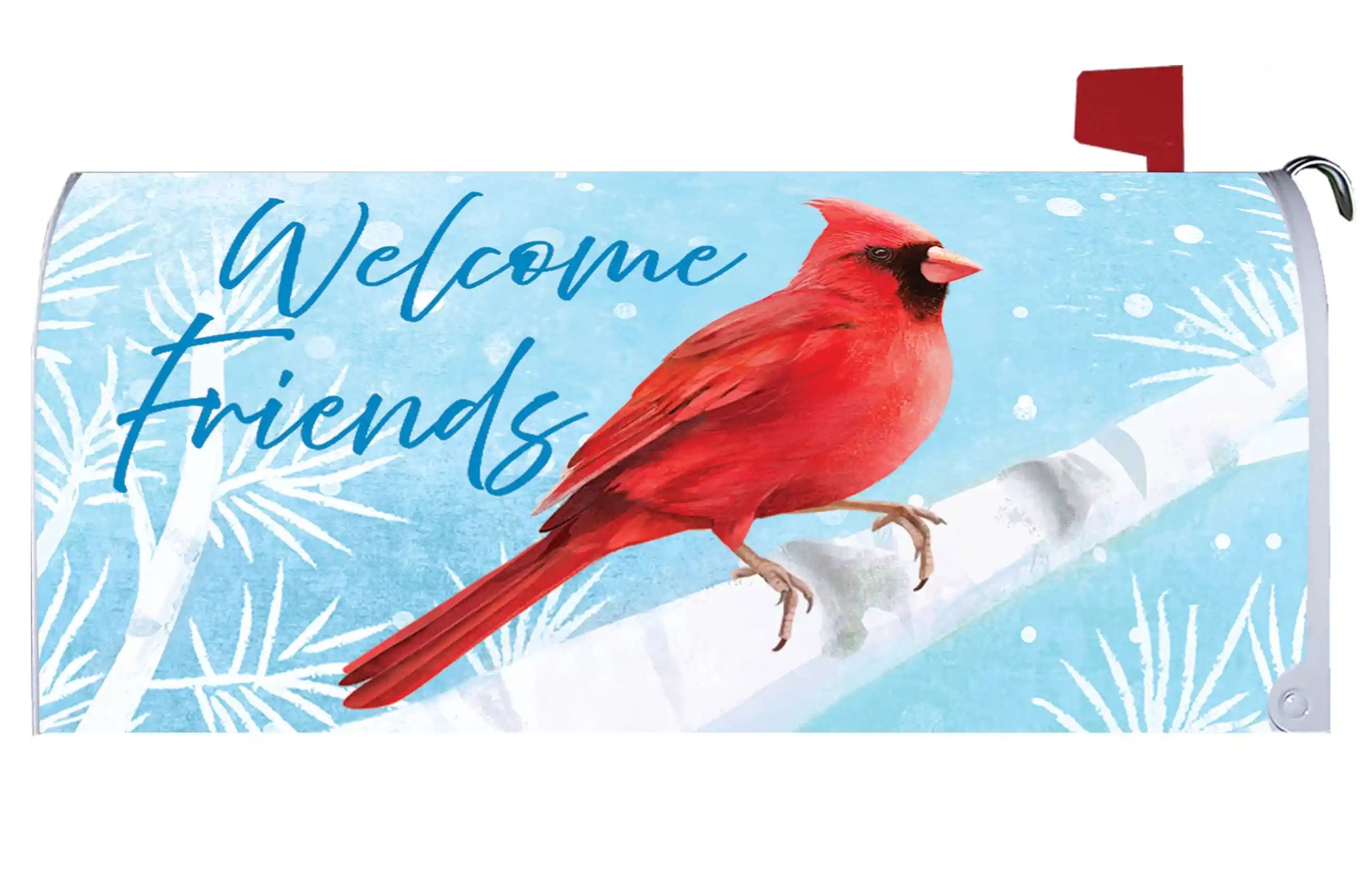 Snowy Cardinal Mailbox Cover - I AmEricas Flags