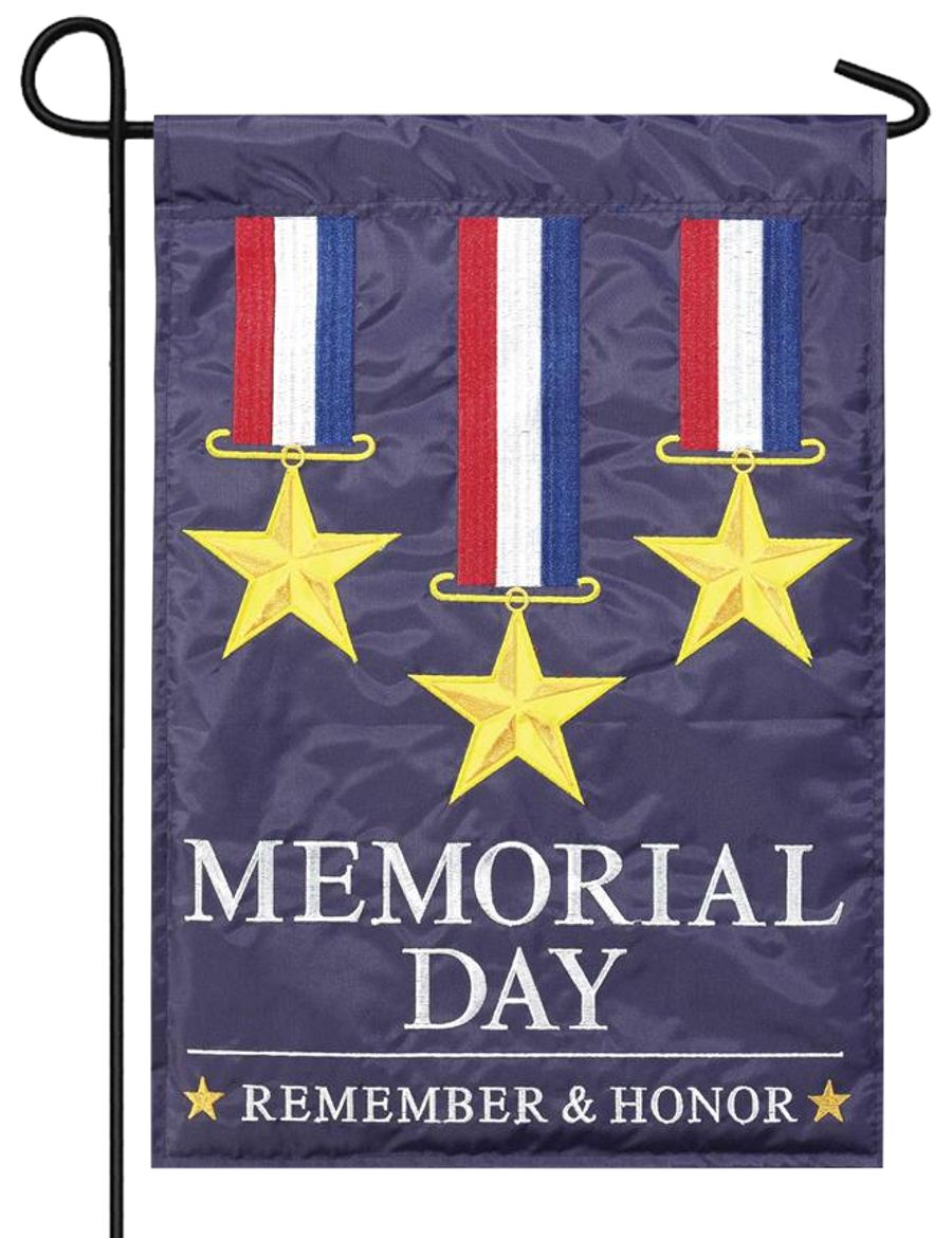Memorial Day Double Applique Garden Flag I Americas Flags