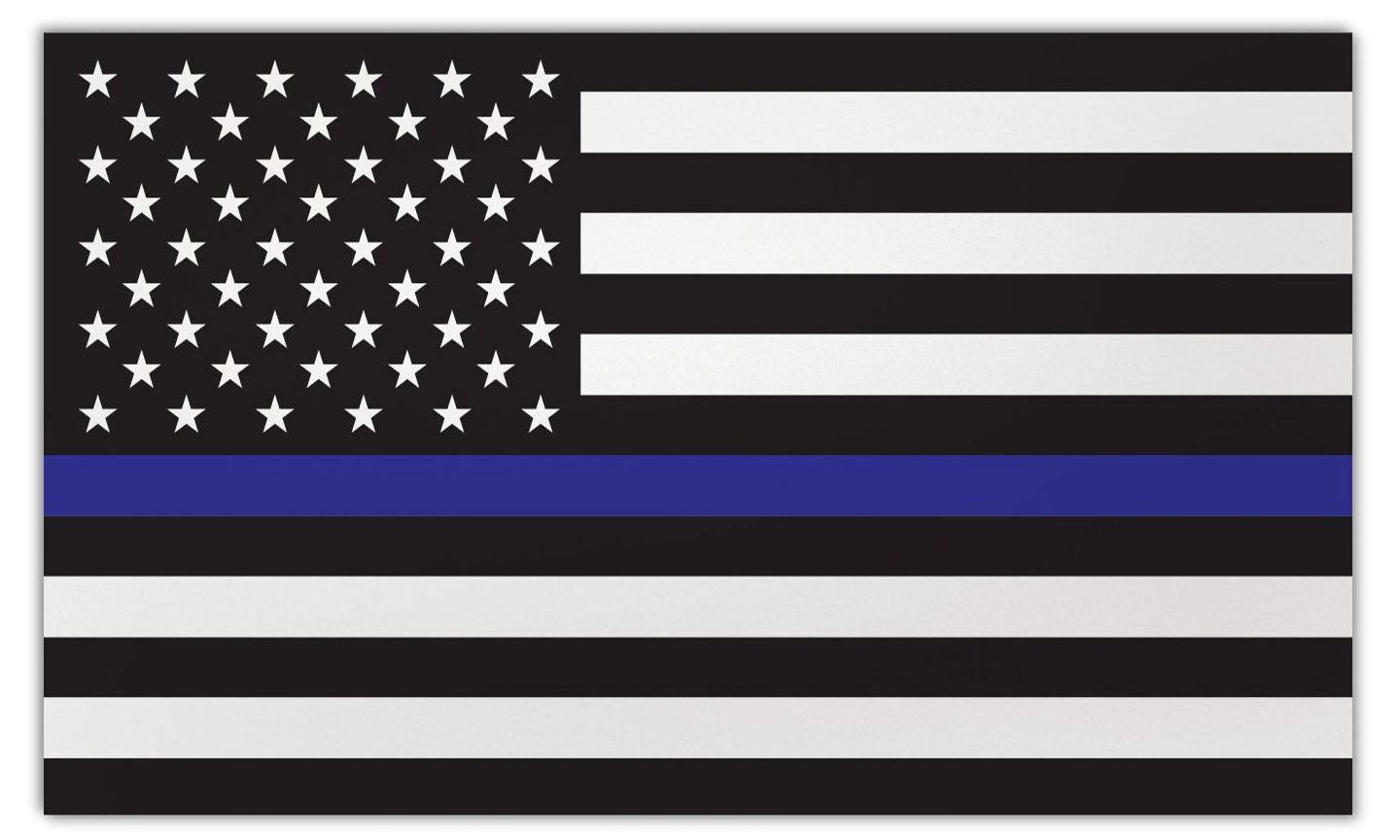 Police Thin Blue Line Black and White American Flags – Printed - I ...
