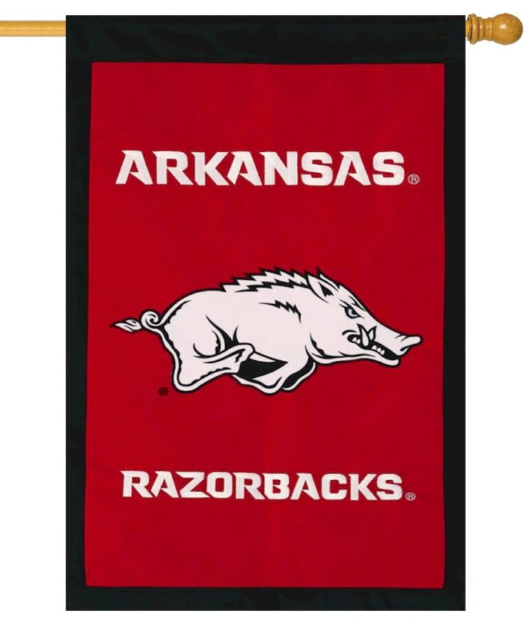 Arkansas Razorbacks Embellished Applique House Flag - I AmEricas Flags