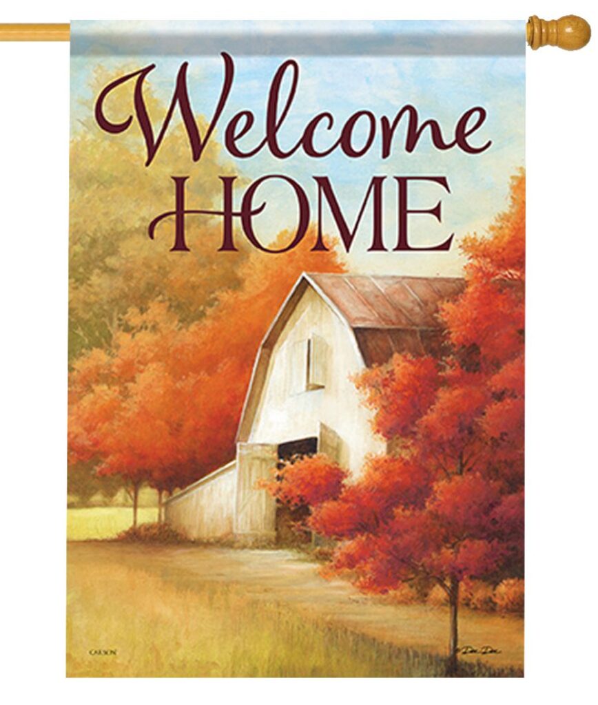 Late Autumn Farm House Flag - I AmEricas Flags