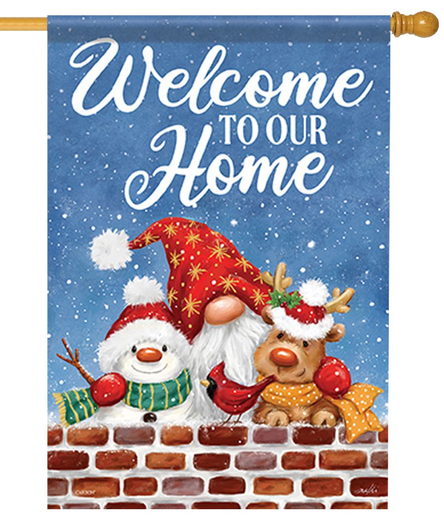 Santa Gnome and Friends House Flag - I AmEricas Flags
