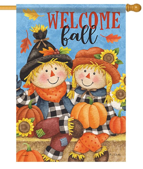 Scarecrow Couple House Flag - I AmEricas Flags