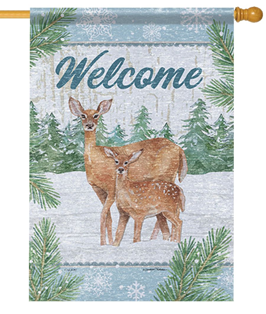 Snowy Woods House Flag - I AmEricas Flags