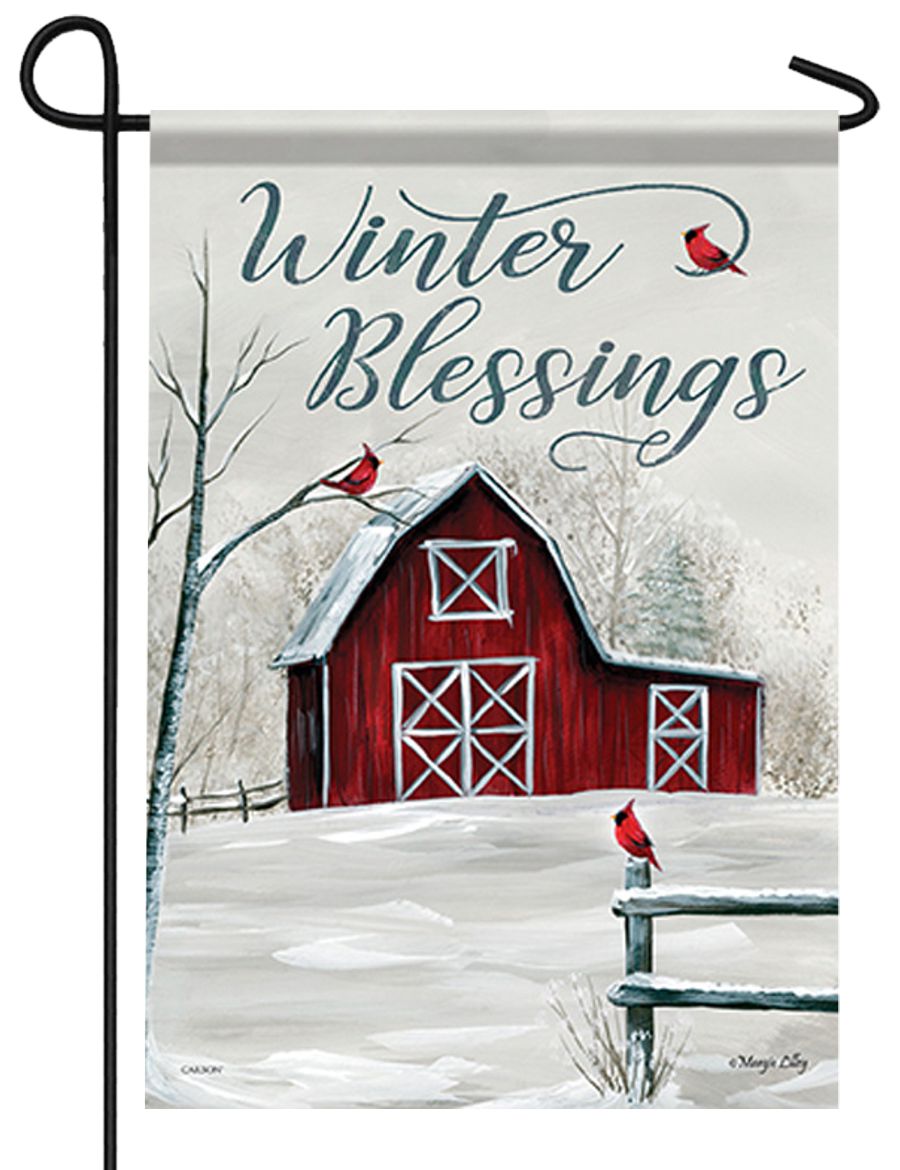 Winter Barn Garden Flag - I AmEricas Flags
