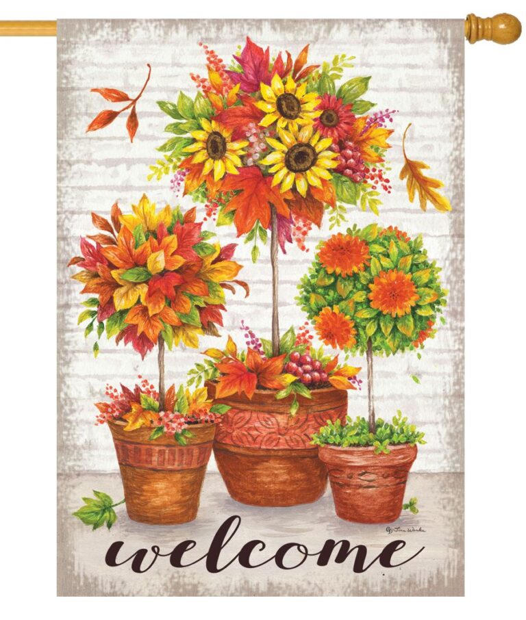 Fall Topiary House Flag - I AmEricas Flags