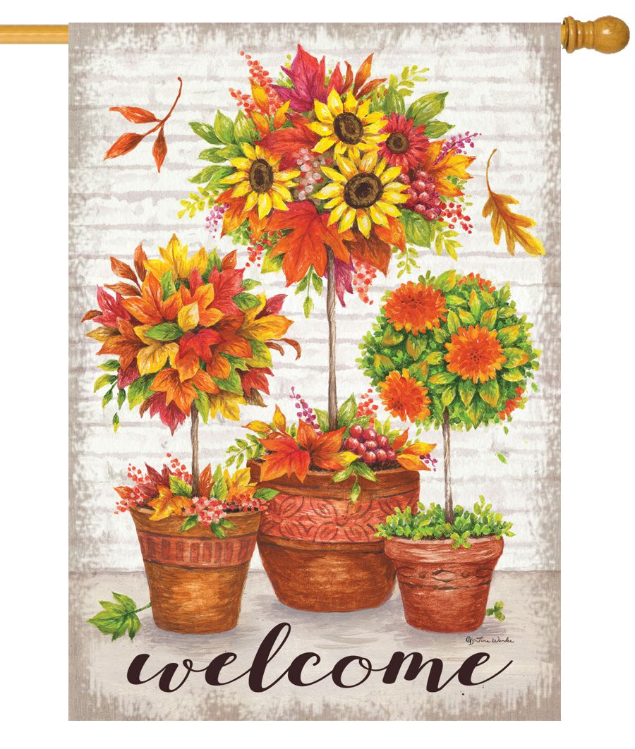 Fall Topiary House Flag - I AmEricas Flags