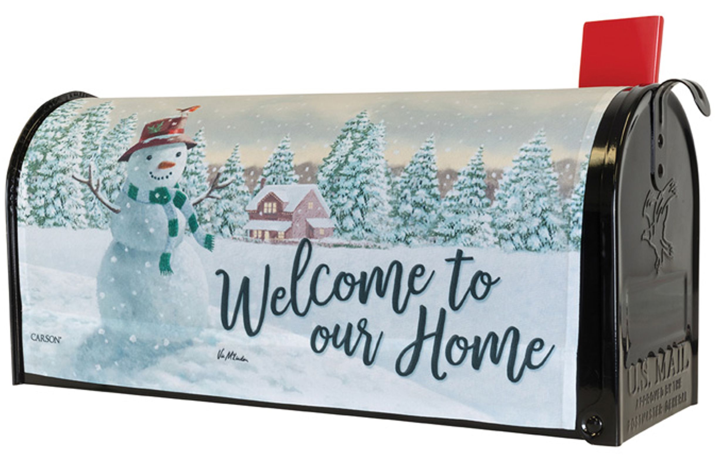 Happy Snowman Nylon Mailbox Cover - I AmEricas Flags
