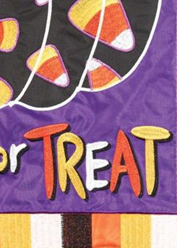 Trick or Treat Candy Corn Double Applique Garden Flag - I AmEricas Flags