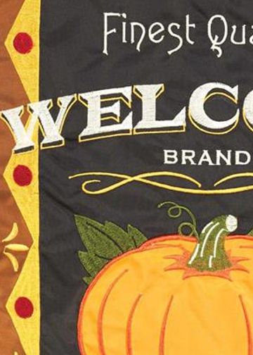 Welcome Pumpkin Double Applique Garden Flag - I AmEricas Flags