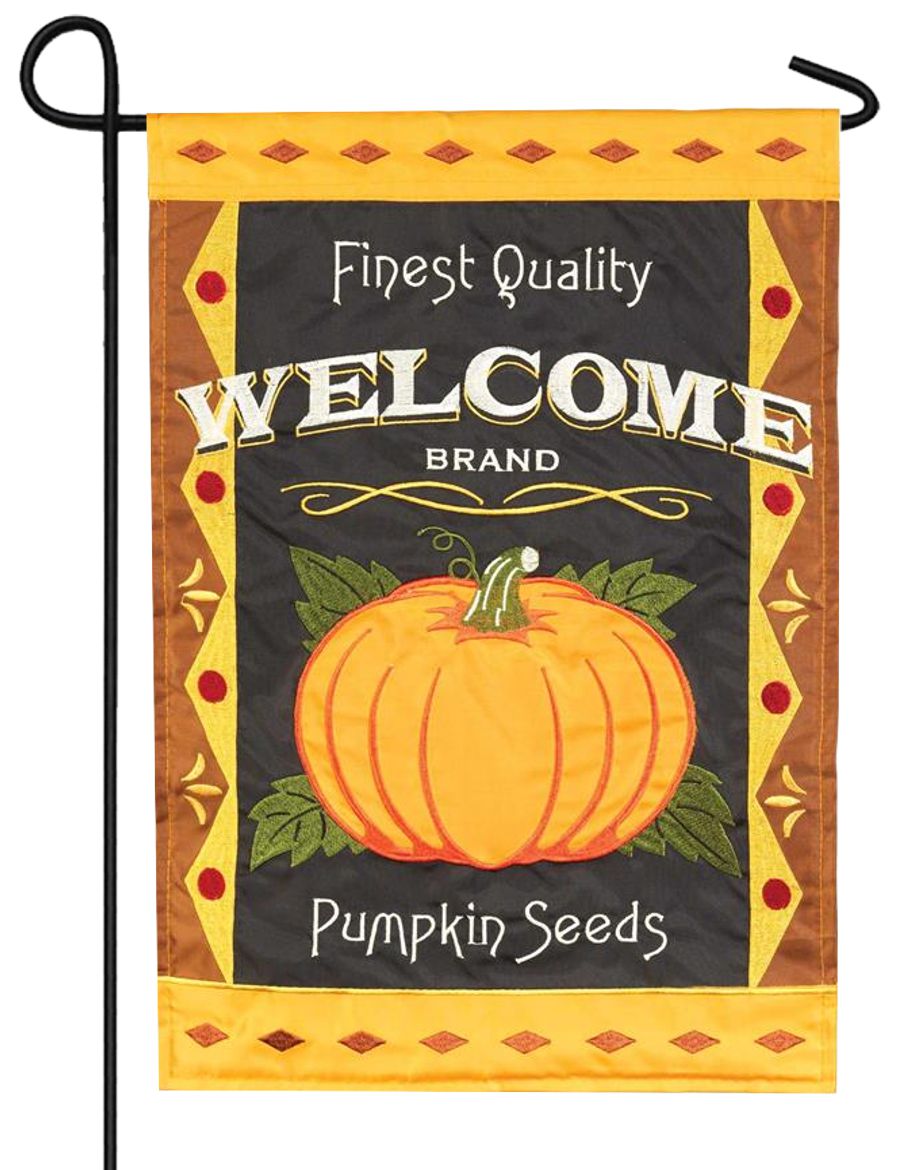 Welcome Pumpkin Double Applique Garden Flag - I AmEricas Flags