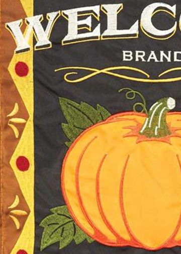 Welcome Pumpkin Double Applique House Flag - I AmEricas Flags