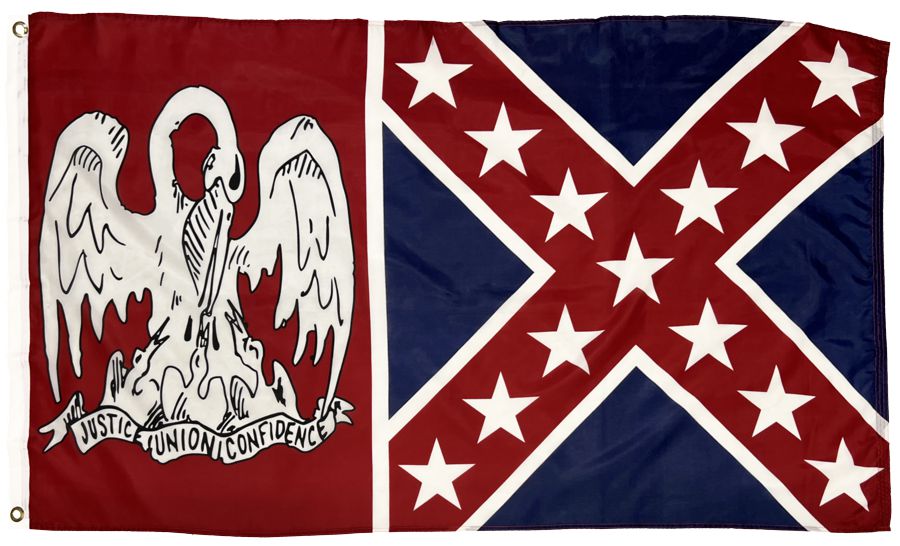 Rebel Louisiana Battle Flag 3×5 Reverse Color – Printed - I AmEricas Flags