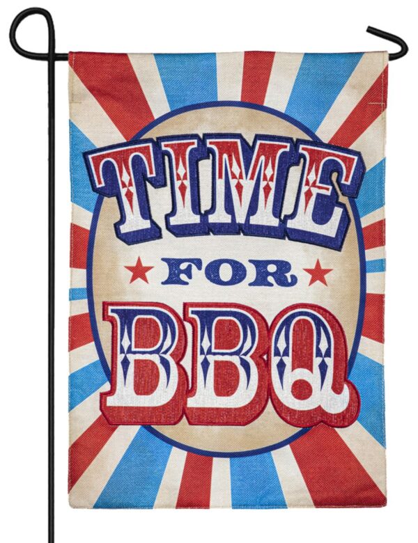 Burlap Time for BBQ Garden Flag - I AmEricas Flags
