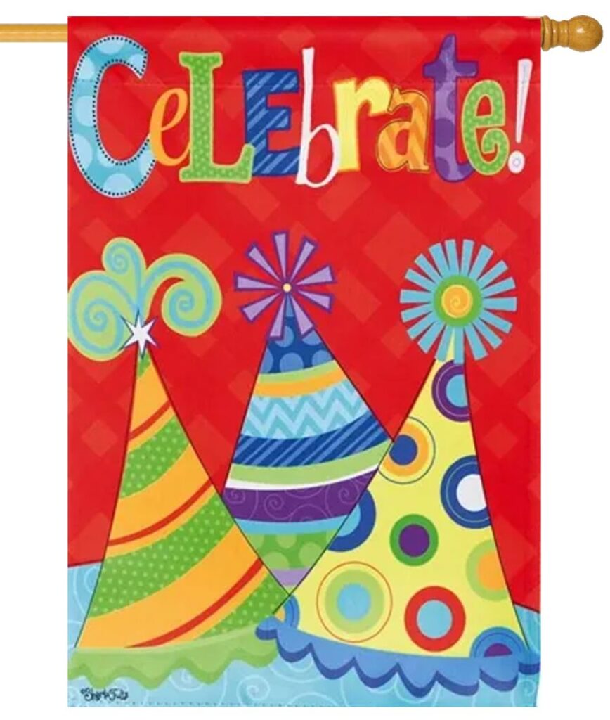 Let’s Celebrate Suede Reflections House Flag - I AmEricas Flags