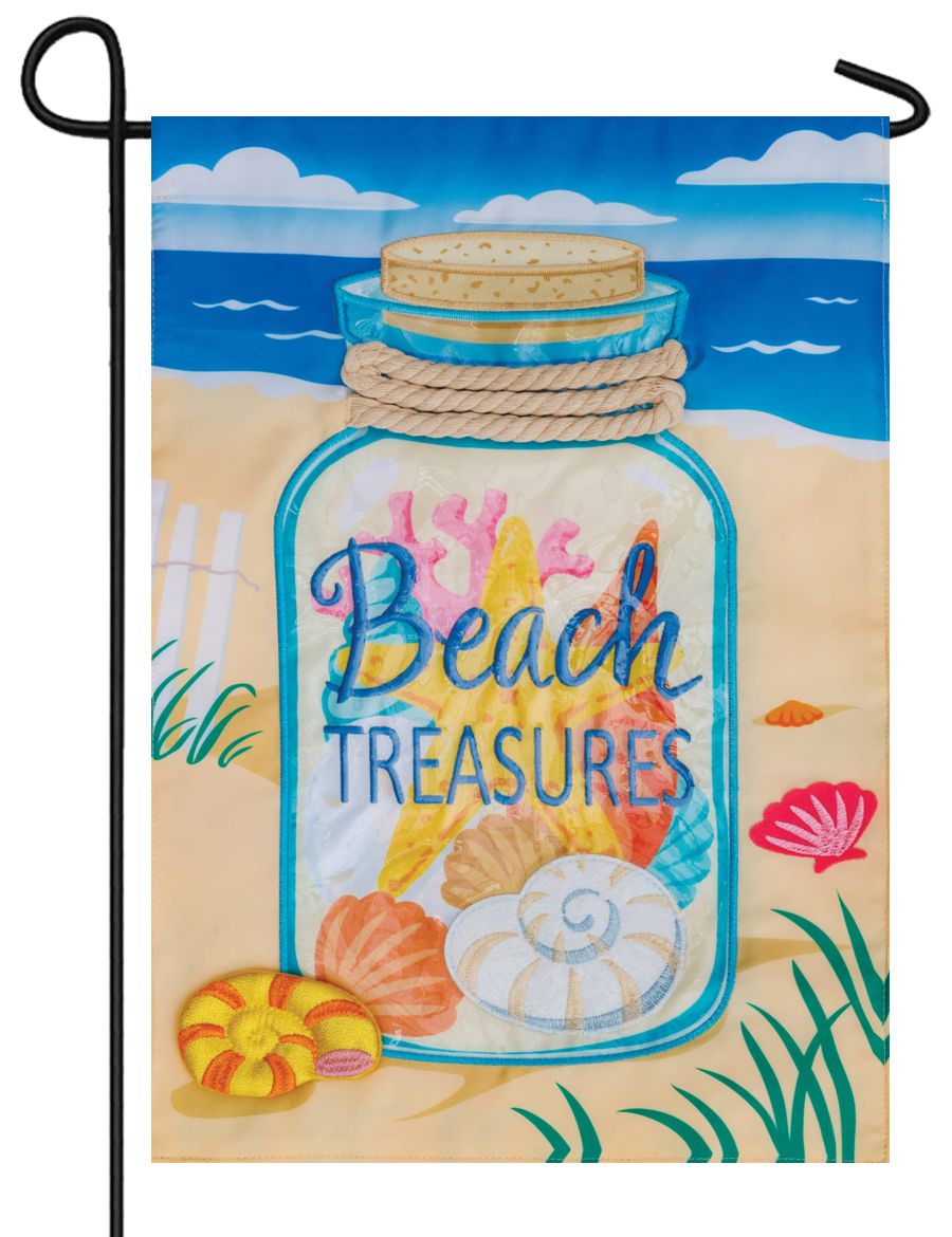 Beach Treasures Applique Garden Flag - I AmEricas Flags