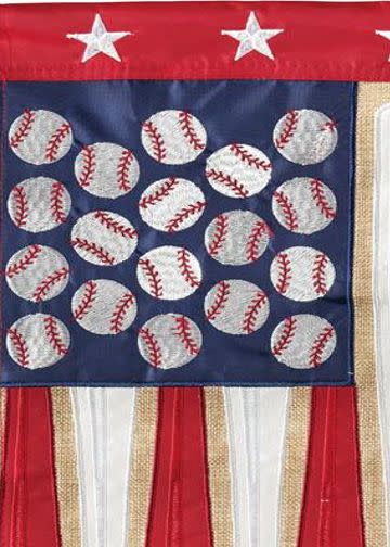 Baseball Double Applique House Flag - I AmEricas Flags