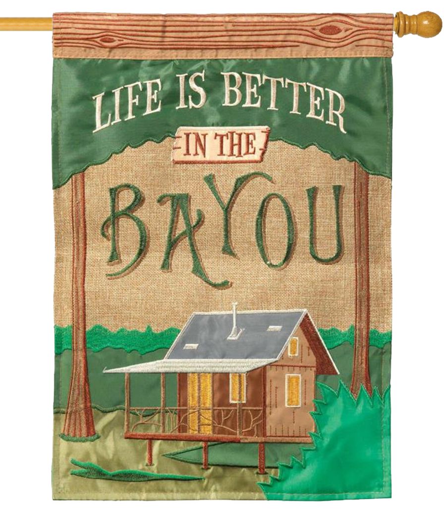 Burlap Life is Better Double Applique House Flag - I AmEricas Flags