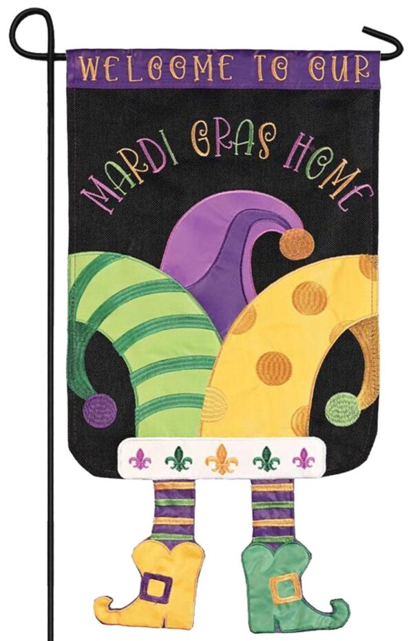 Crazy Legs Jester Hat Double Applique Garden Flag - I AmEricas Flags