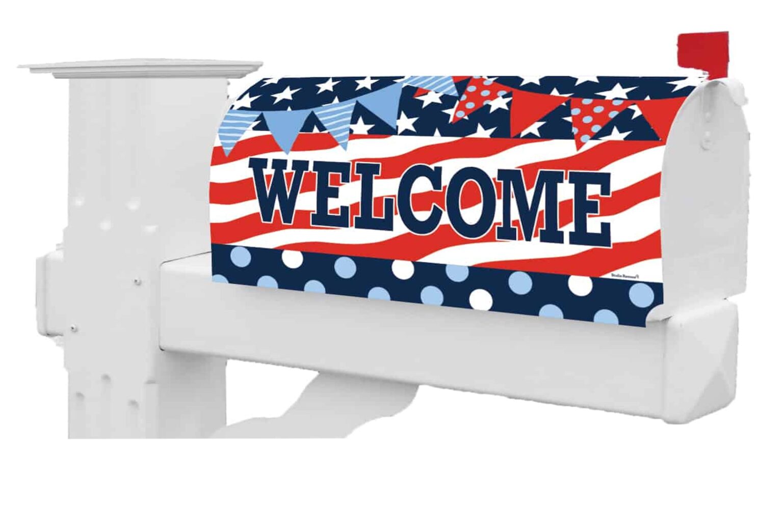 Patriotic Patterns Mailbox Cover - I AmEricas Flags